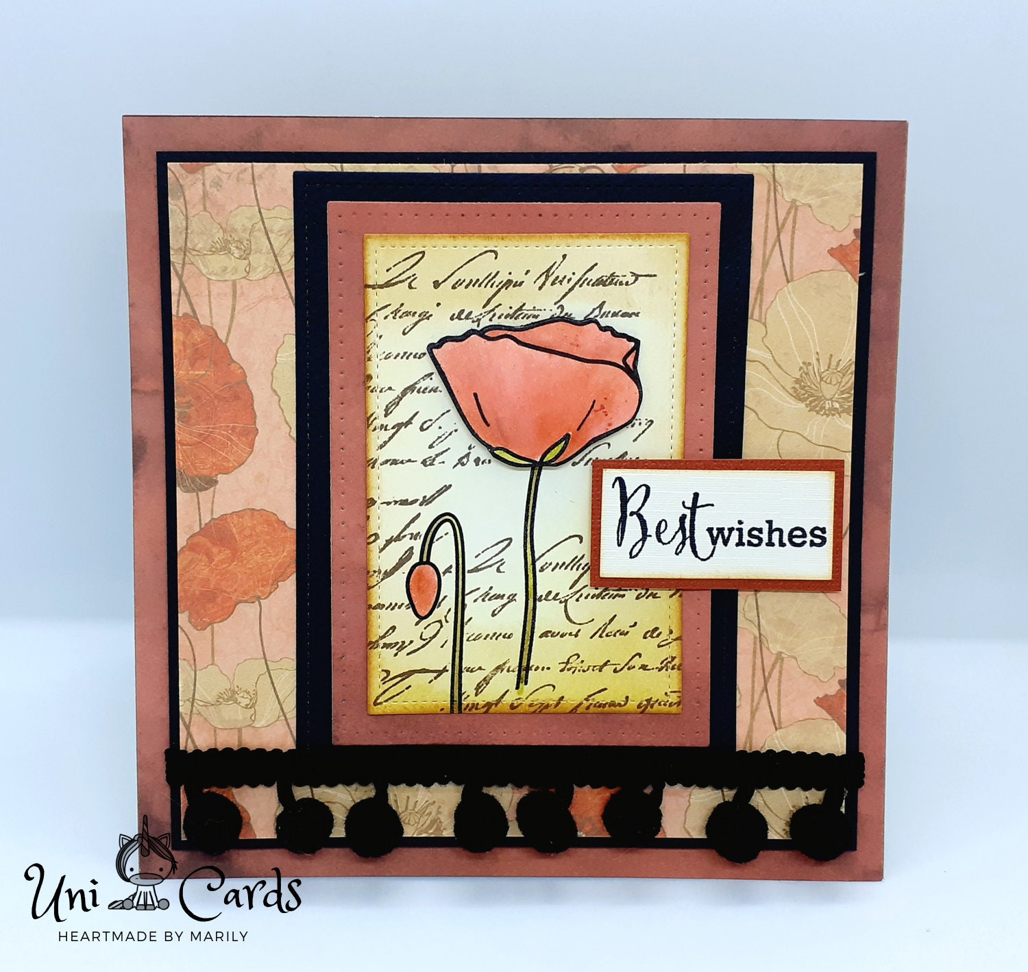 Poppy Flower Handmade Card - Etsy