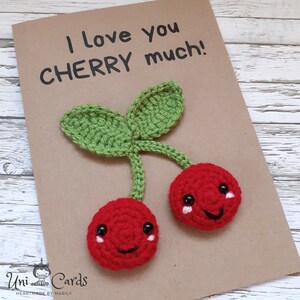 I Love You Cherry Much, Cherries Crochet Card - Etsy