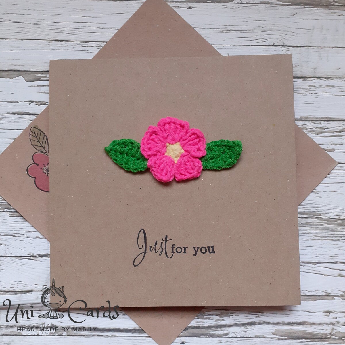 Flower Crochet Greeting Card - Etsy