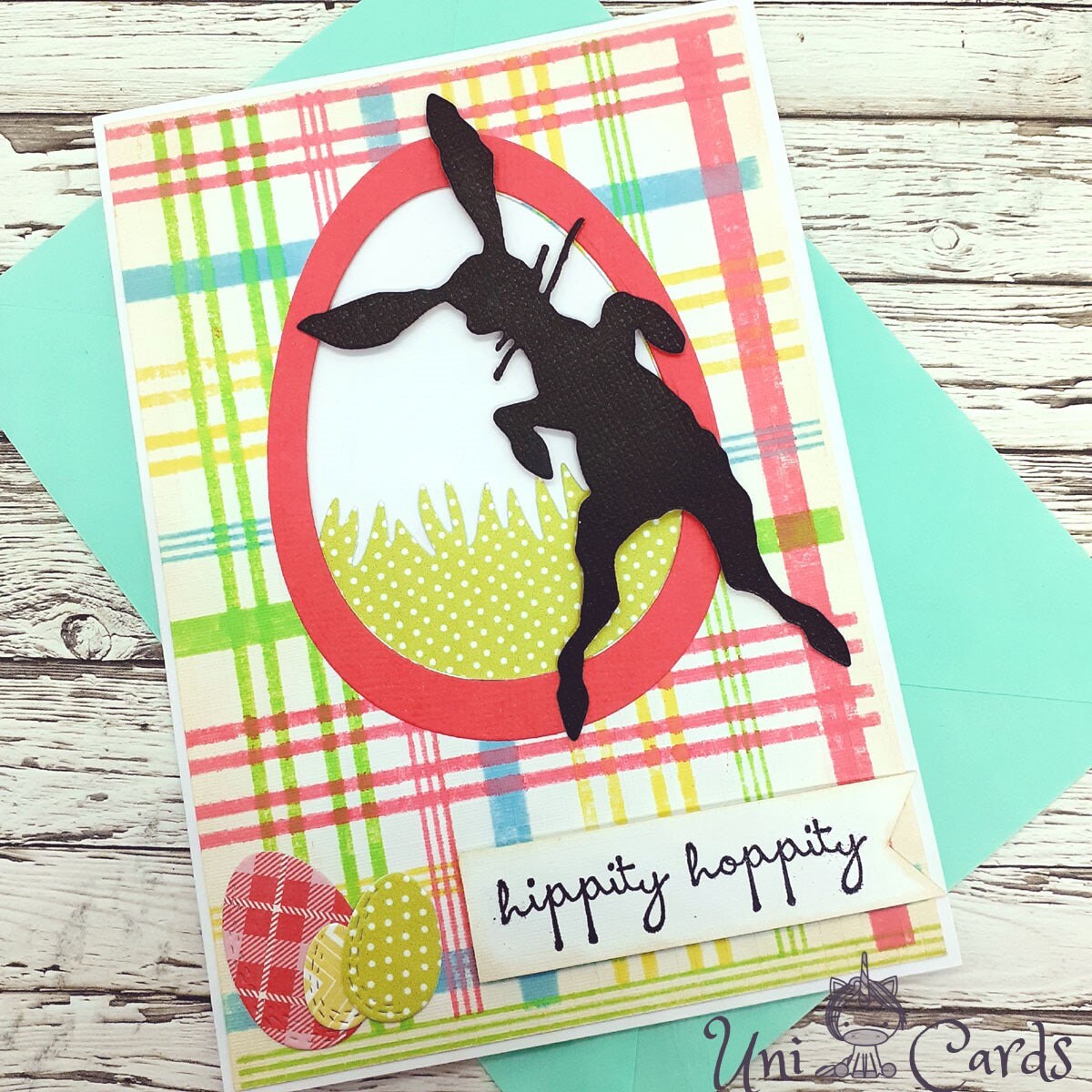 Handmade Easter Card Jumping Bunny Colorful Spring Card - Etsy