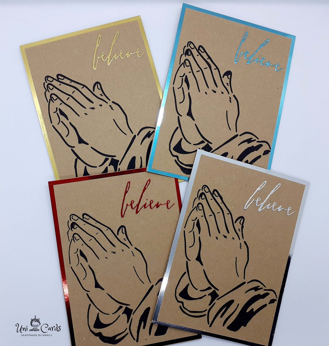 Praying Hands, Religious Greeting Card, Christian Spiritual Theme Card ...