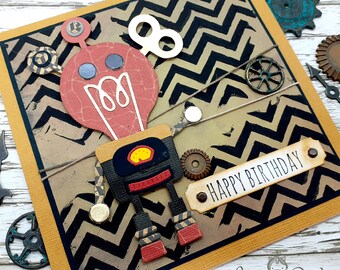 Happy Bot-day Robot Birthday Card on 100% Recycled Paper - Etsy