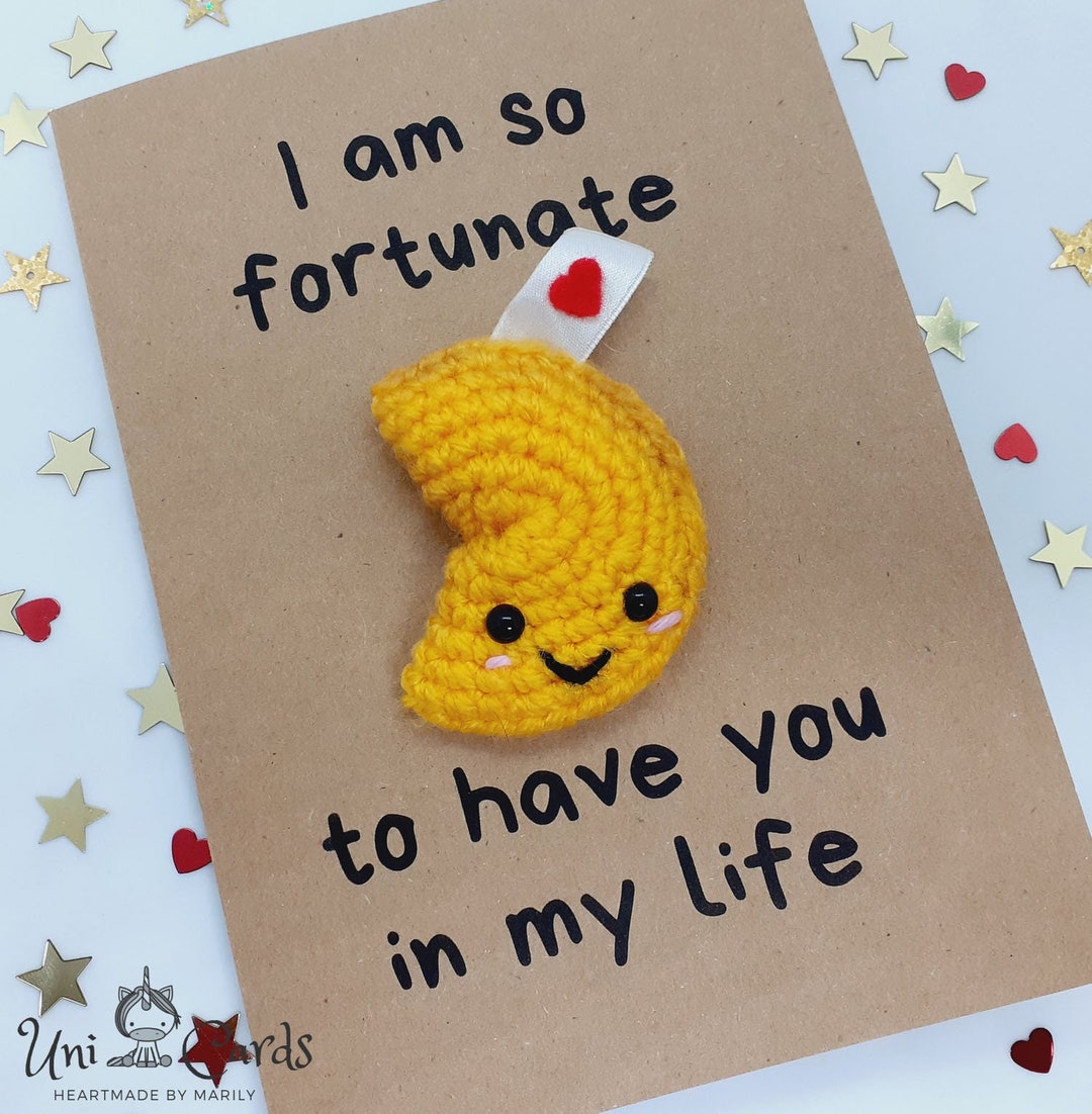 Fortune Cookie Crochet Greeting Card - Etsy
