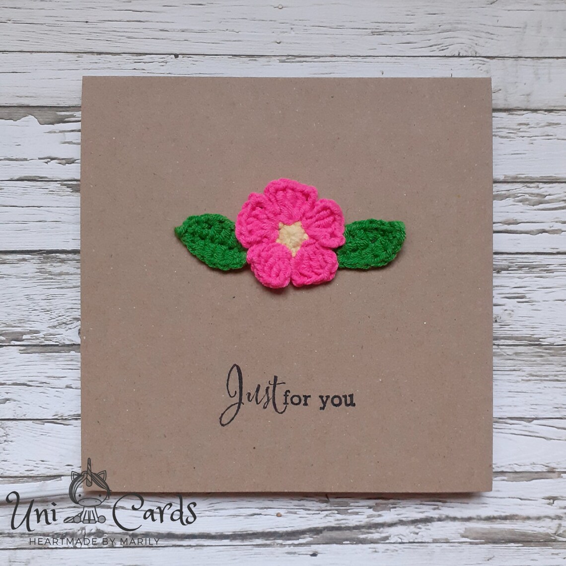 Flower Crochet Greeting Card - Etsy