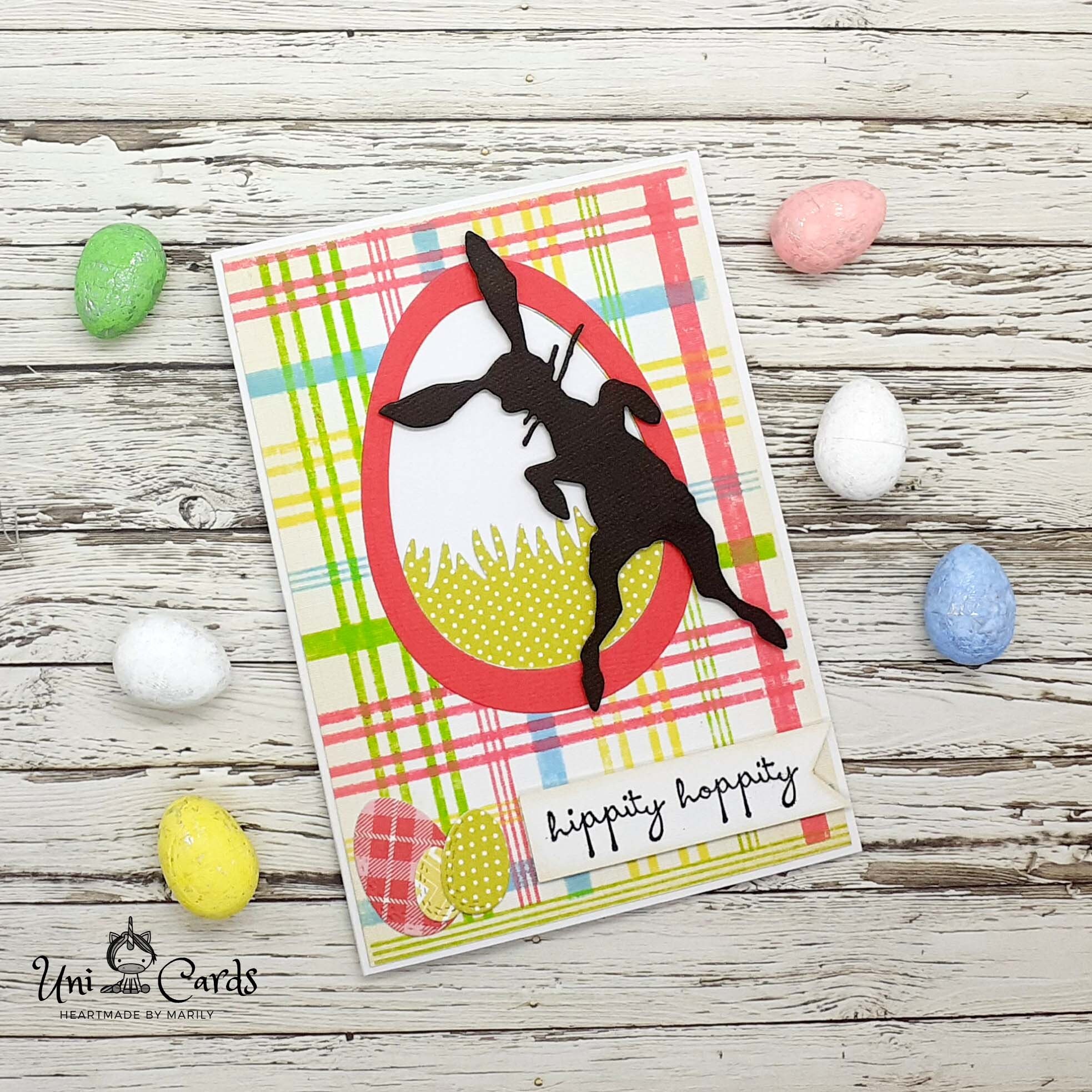 Handmade Easter Card Jumping Bunny Colorful Spring Card - Etsy