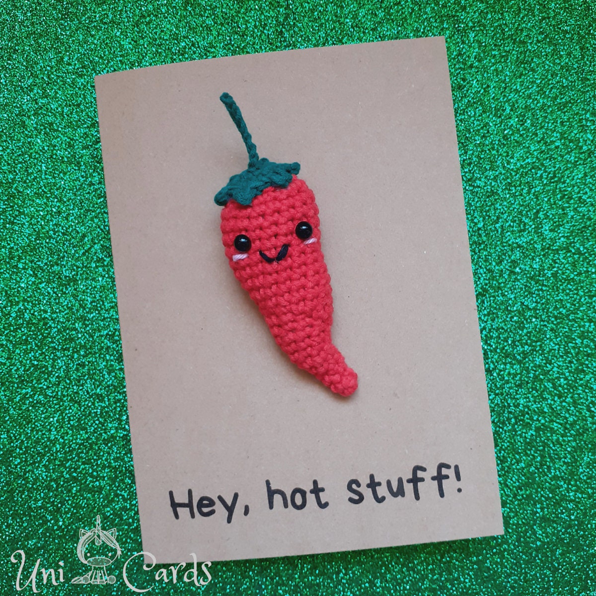 Hey Hot Stuff Card, Chilli Crochet Card, Red Pepper Love Card - Etsy