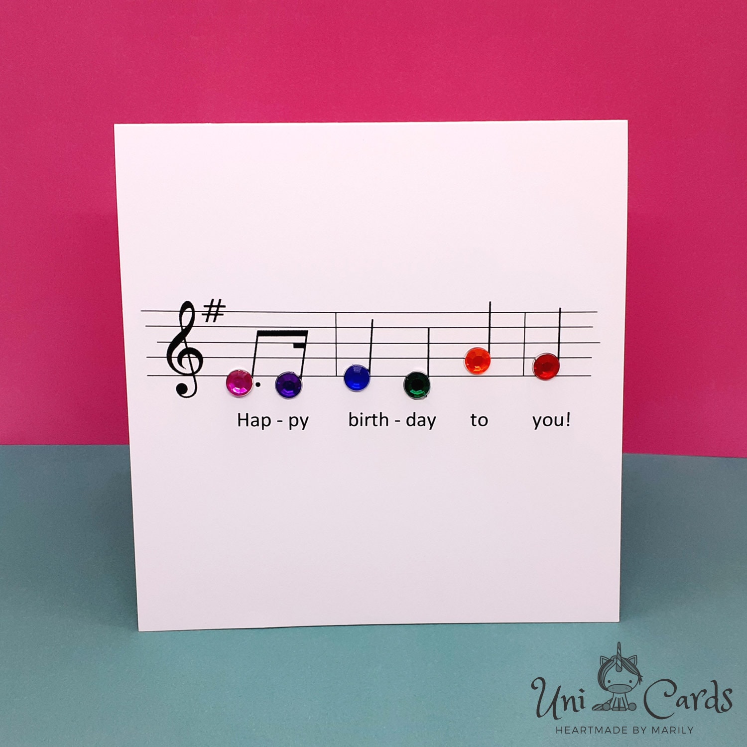 Happy Birthday Music Notes Card Handmade Card for Music | Etsy