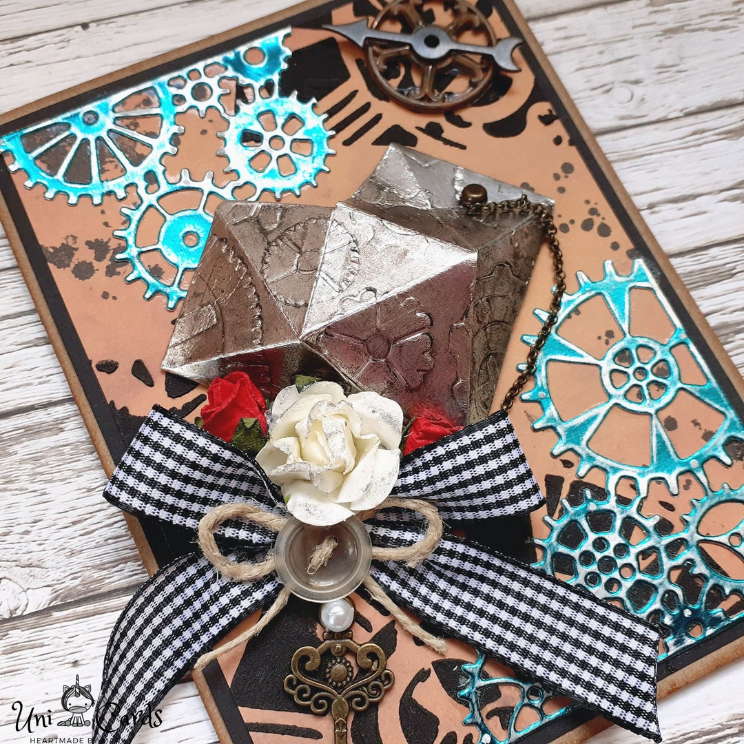 Steampunk 3d Heart Handmade Greeting Card - Etsy