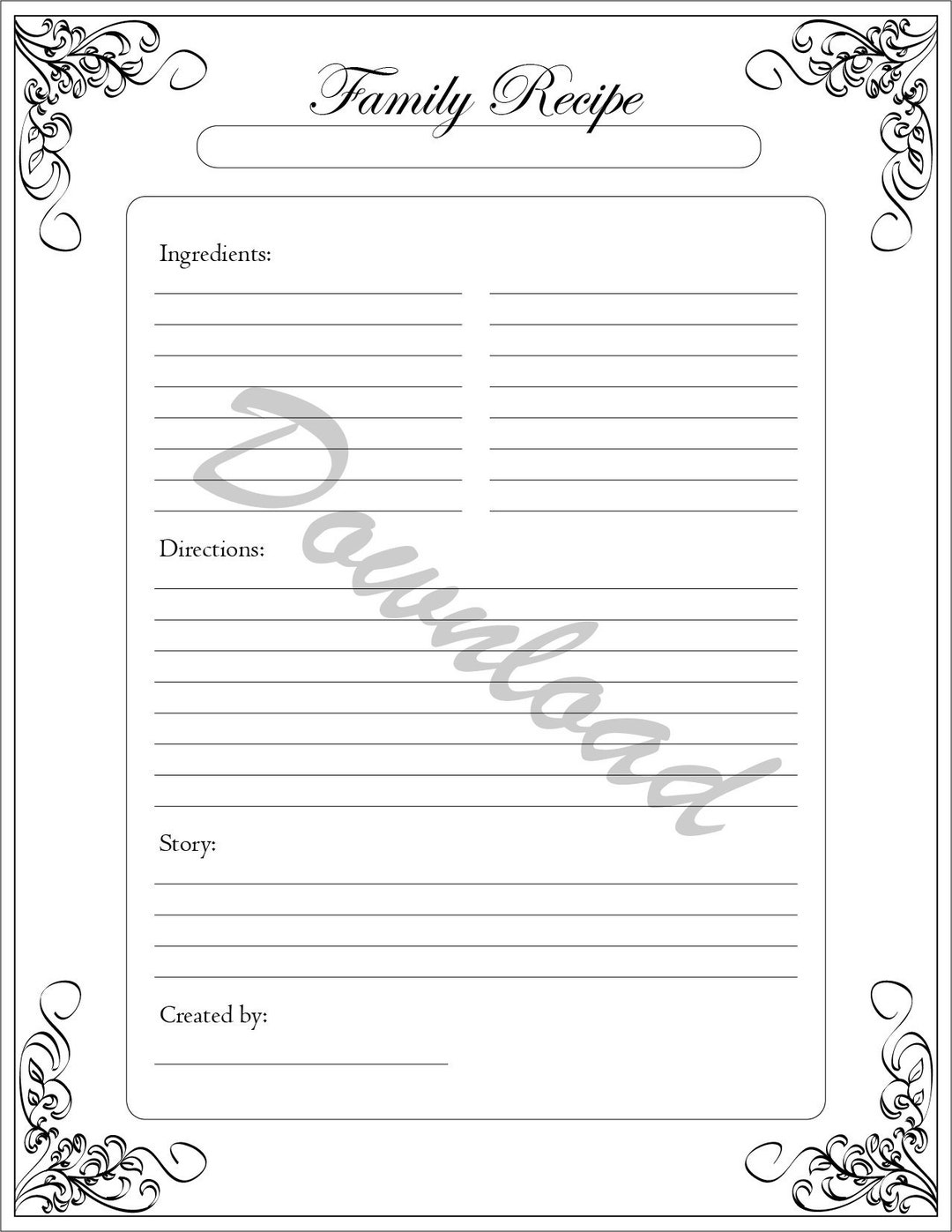 Family Recipe - Etsy