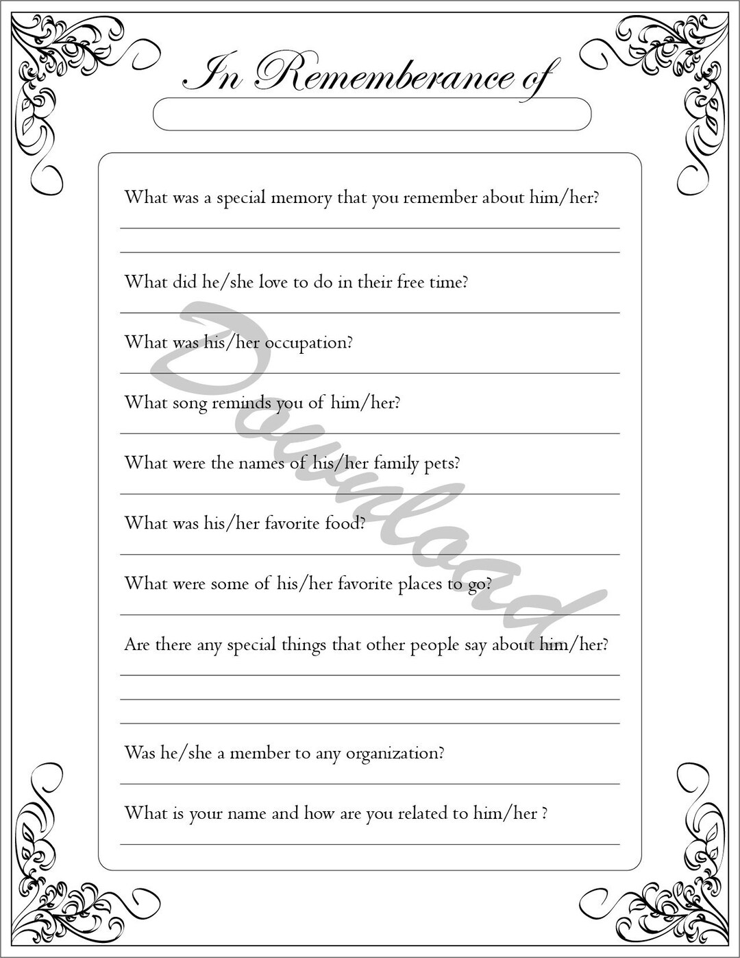 Family Tree Remembrance - Etsy