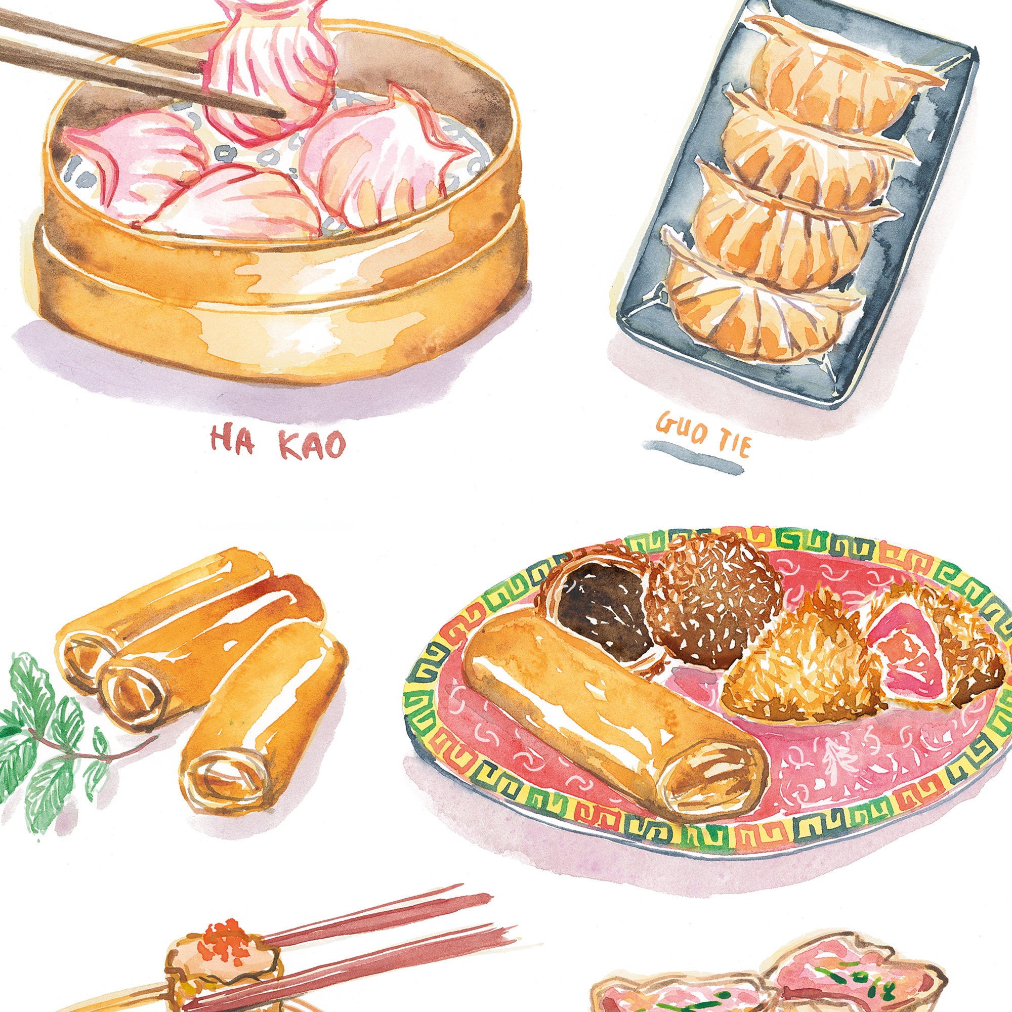 Dim Sum Poster Printable Wall Art Chinese Food Chart - Etsy Australia