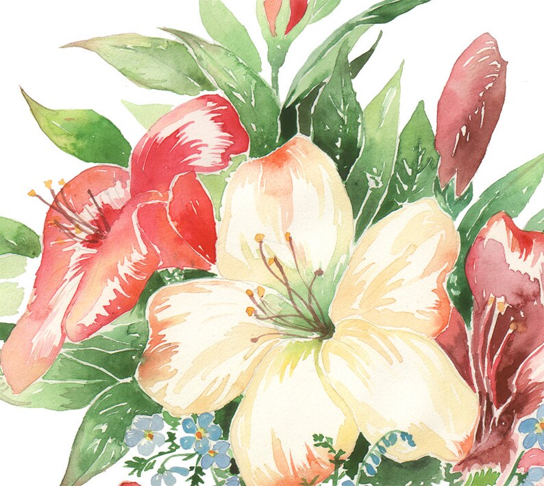 Watercolor Flower Clip Art, 4 Bouquets, Floral Watercolor Clip Art ...