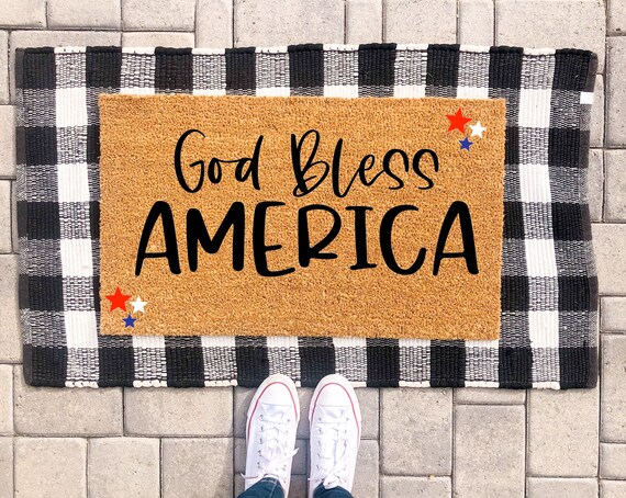God Bless America Doormat America Doormat Merica Doormat | Etsy