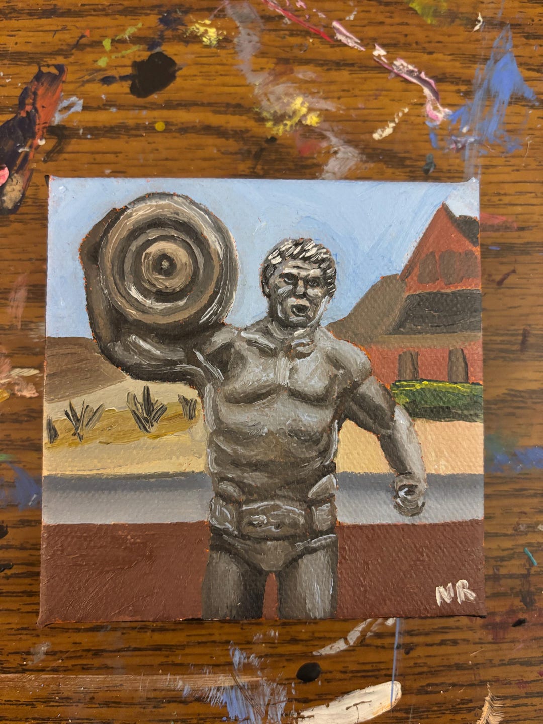 Mini Painting of "da Crusher" Statue in South Milwaukee - Etsy
