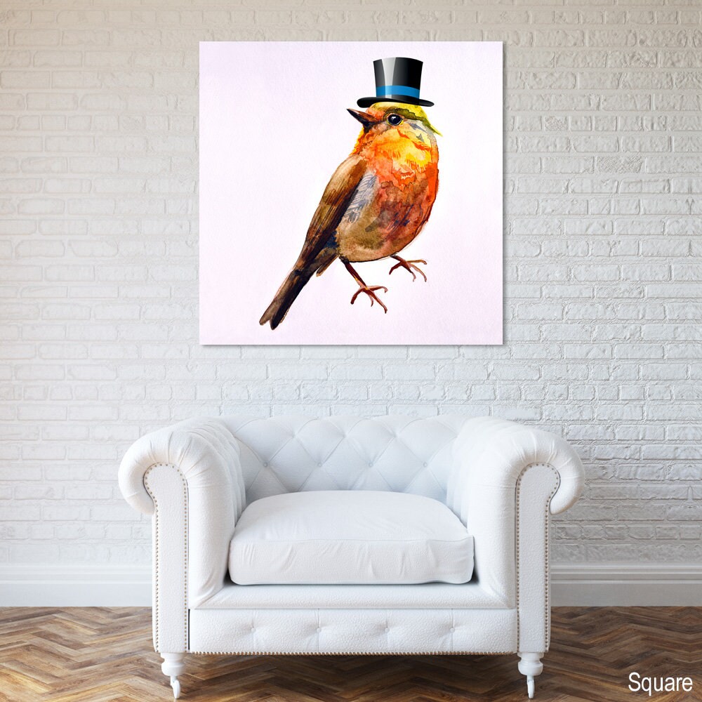 Bird Top Hat Canvas Art Print Paper Print Animal Art - Etsy.de
