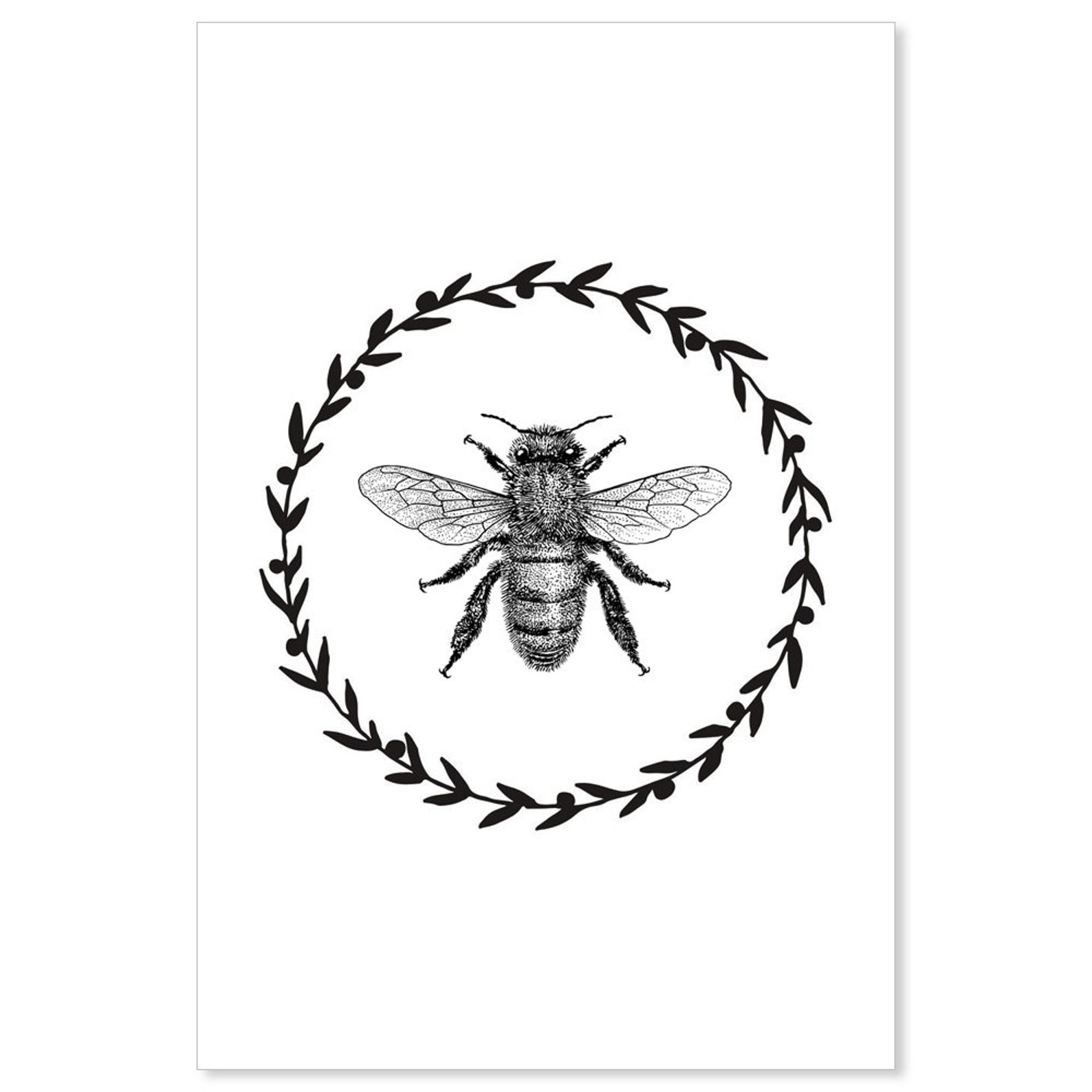 French Provincial Bee Monochrome Canvas Art Print Paper - Etsy