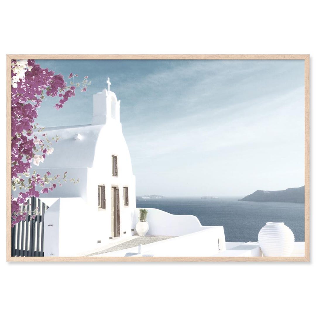 Santorini Dome Church, Canvas Art Print, Paper Print, White, Greece ...
