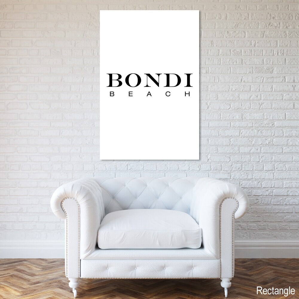 Bondi Beach Canvas Art Print Paper Print Typography Wall - Etsy