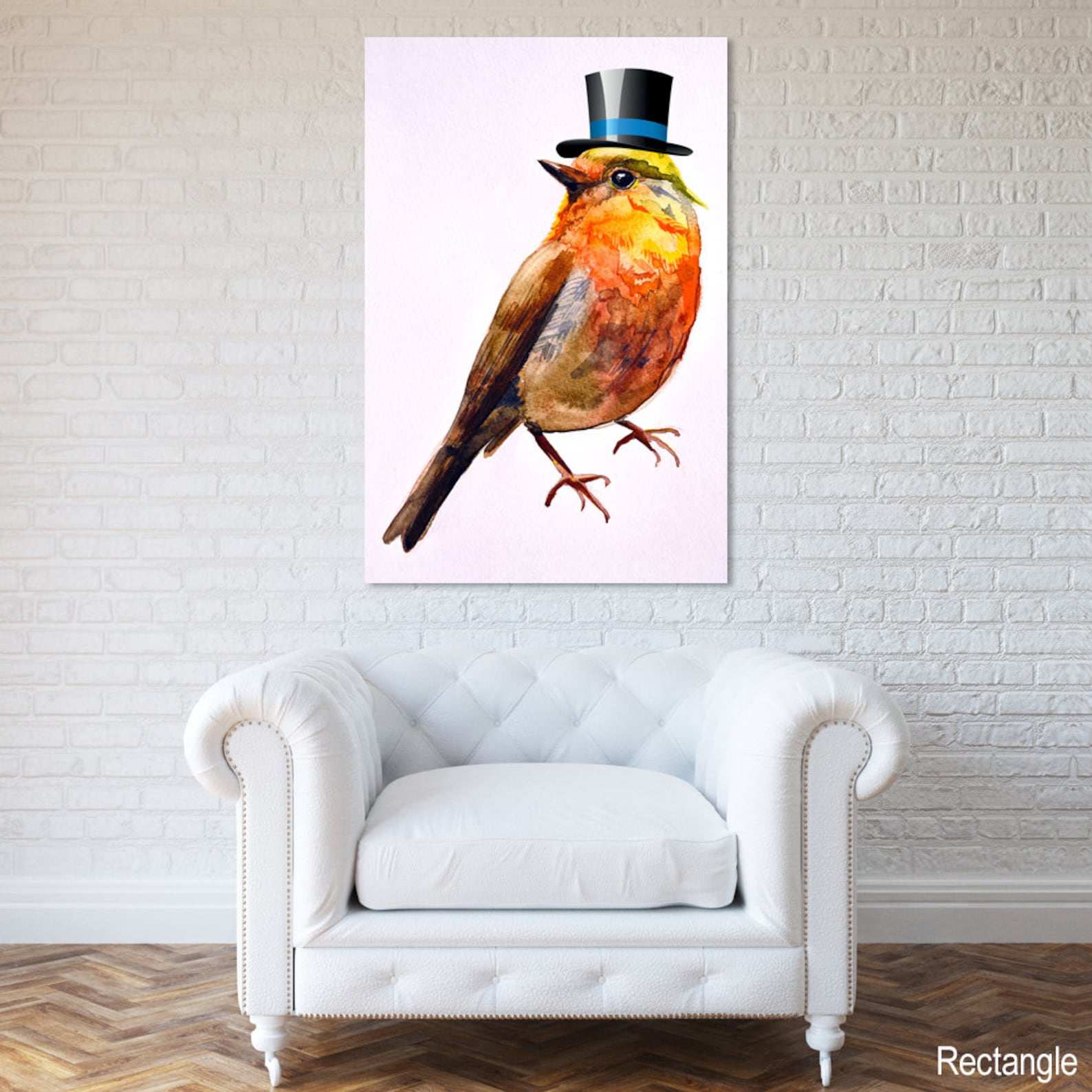 Bird Top Hat Canvas Art Print Paper Print Animal Art - Etsy.de