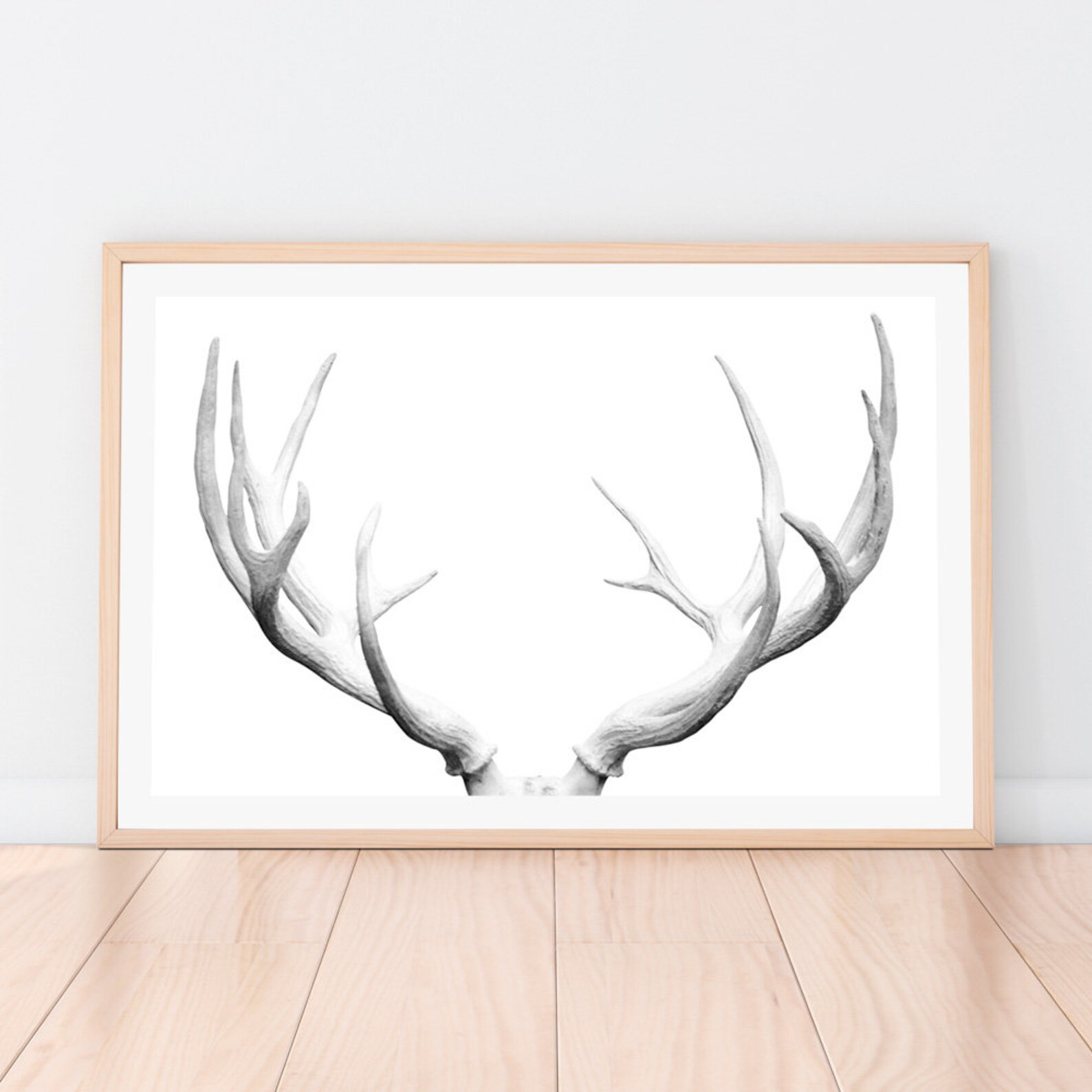 Deer Antlers Canvas Art Print Paper Print Monochrome Art - Etsy