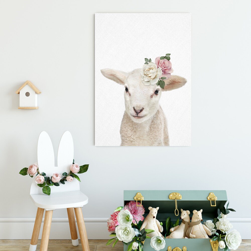 Vintage Lamb Canvas Art Print Paper Print Baby Animal | Etsy