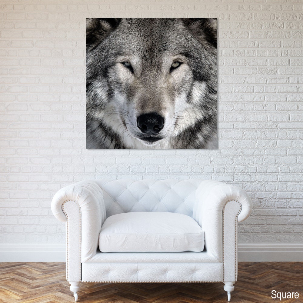 Grey Wolf Canvas Art Print Paper Print Wolf Print Canvas | Etsy