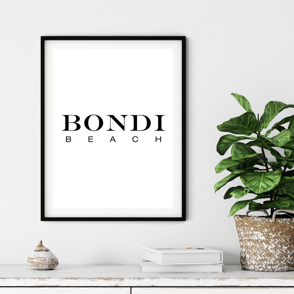Bondi Beach Canvas Art Print Paper Print Typography Wall - Etsy