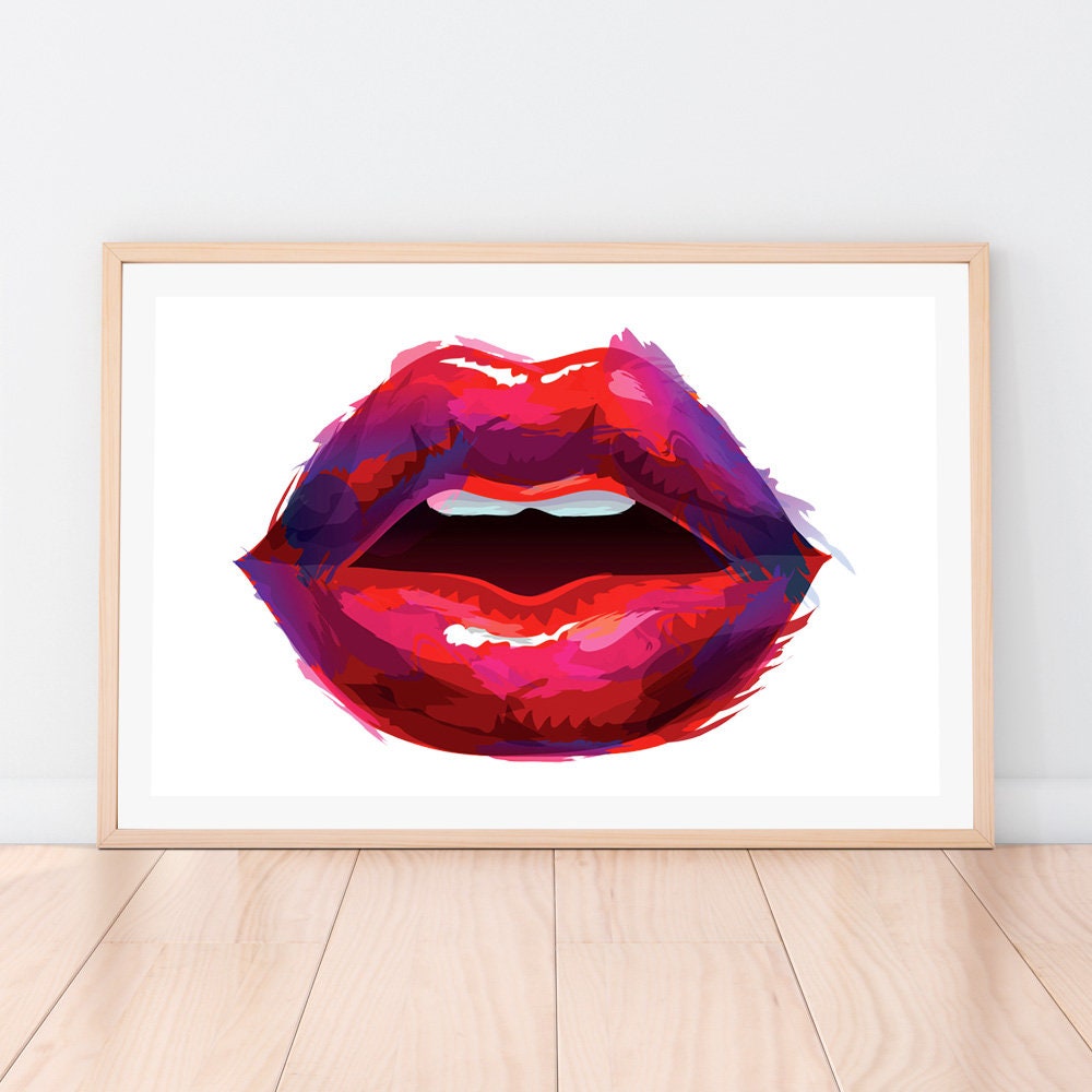 Luscious Lips Canvas Art Print Paper Print Pop Art Red - Etsy