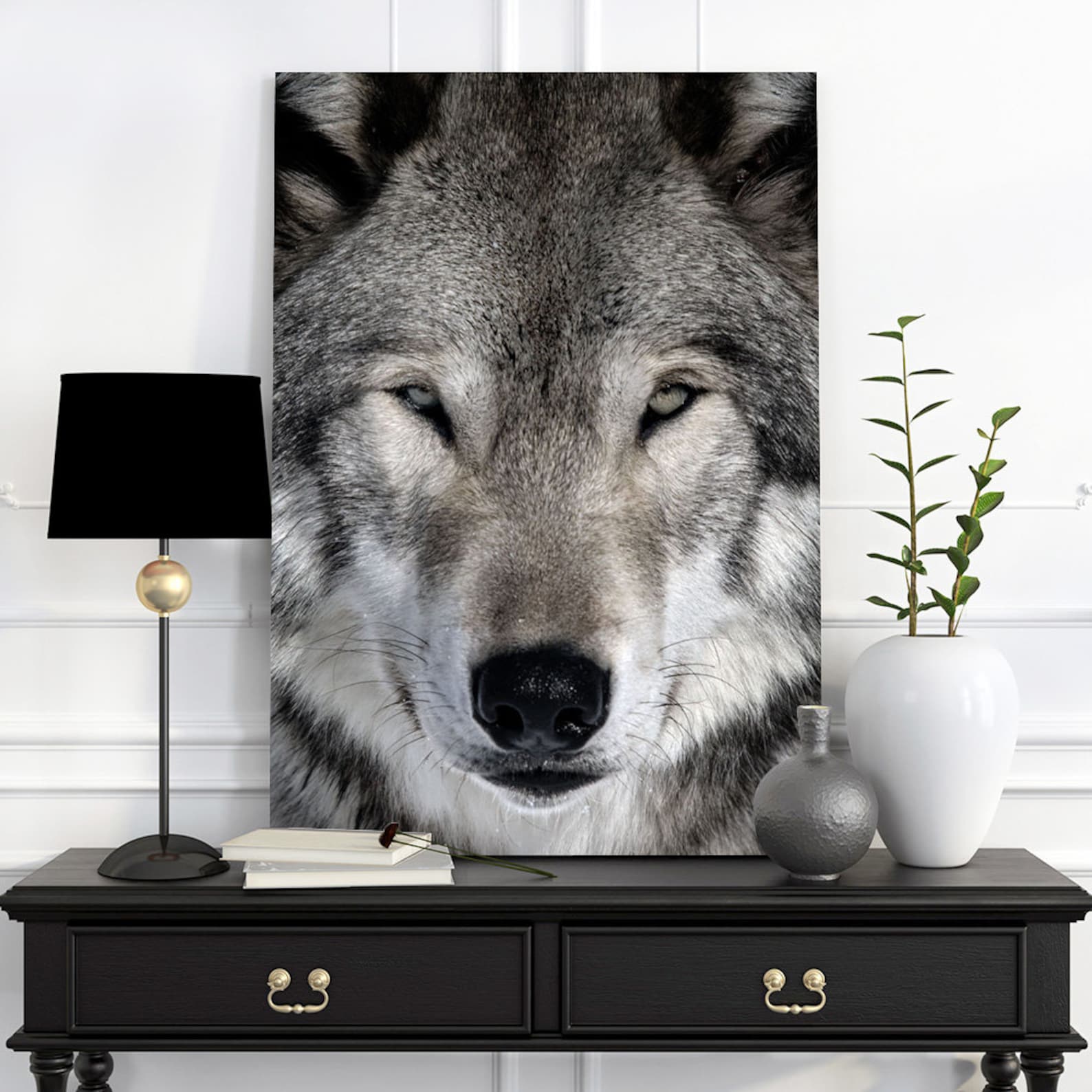 Grey Wolf Canvas Art Print Paper Print Wolf Print Canvas - Etsy