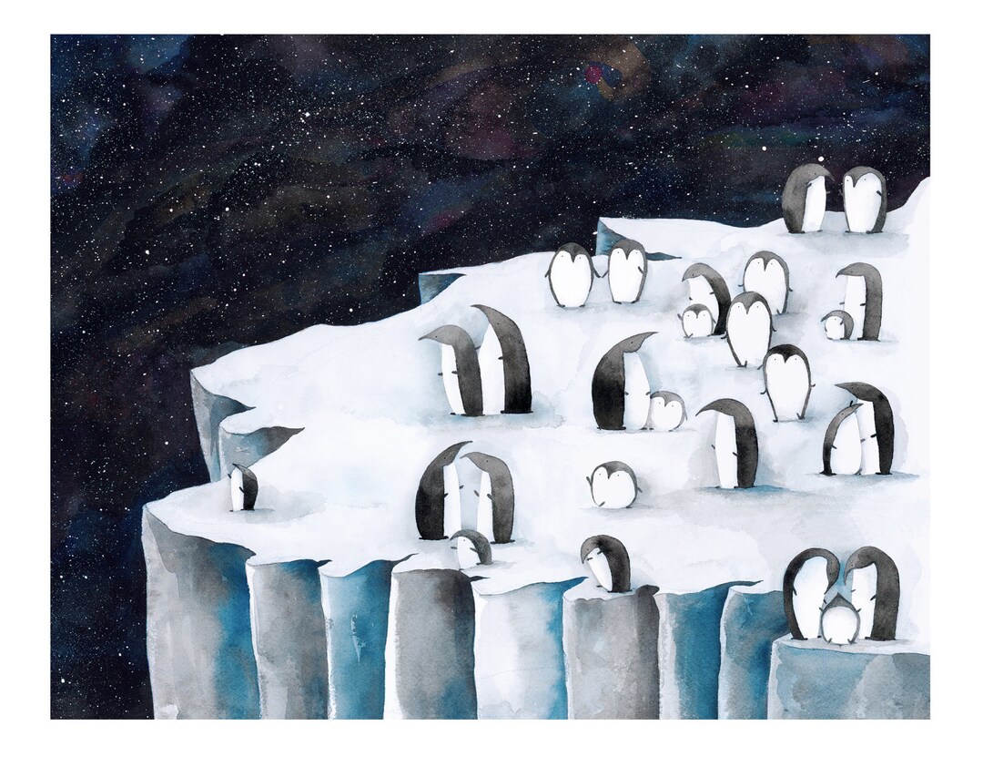 Penguin Galaxy Art Print Wall Art Children's Illustration Kid's Room ...