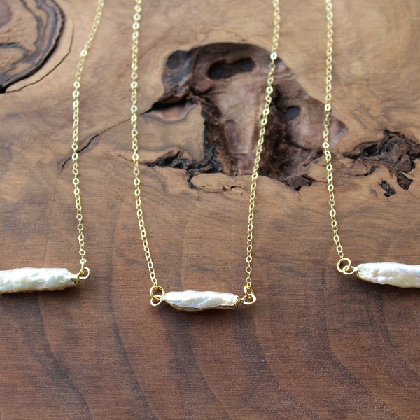 Biwa Pearl Necklace - Etsy