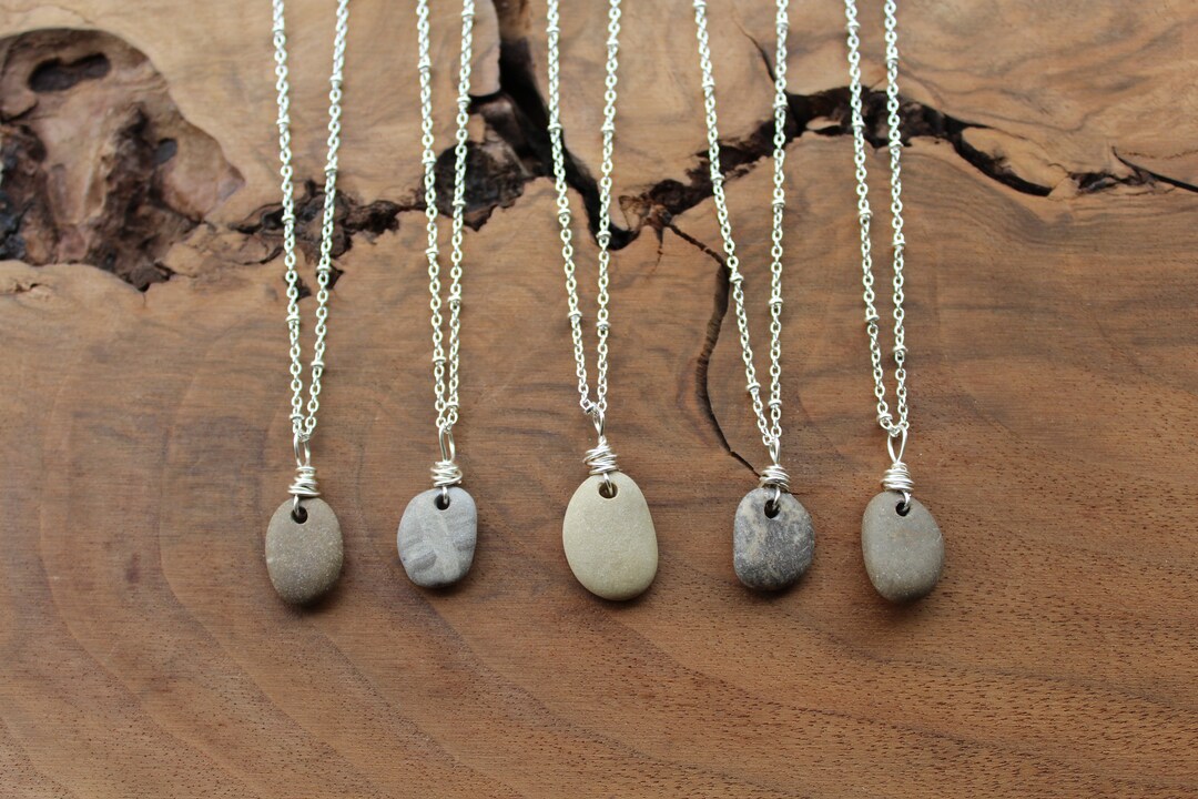 River Rock Necklace, Beach Pebble, Nature Lover, Outdoors, Boho ...