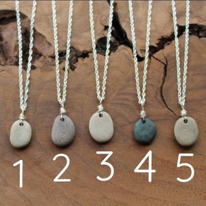 River Rock Necklace, Beach Pebble, Nature Lover, Silver Necklace ...