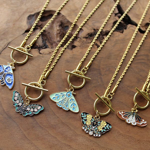 Moth Necklace - Etsy