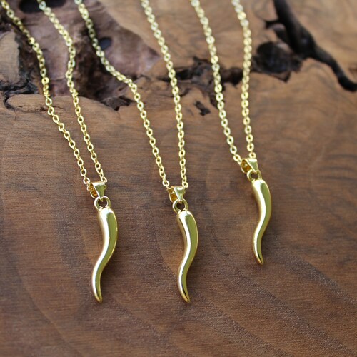 Italian Cornicello Horn Charm Good Luck Protection Amulet 14k - Etsy