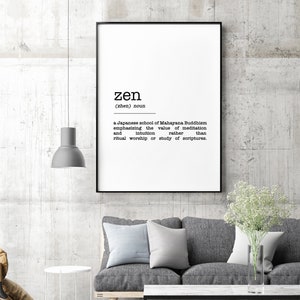 Zen Definition Zen Wall Art Print Nordic Definition | Etsy