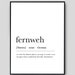 Fernweh Definition Print, Nordic Definition, Nordic Decor, Travel Word ...