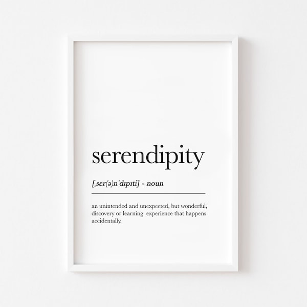 Serendipity Definition Poster - Etsy