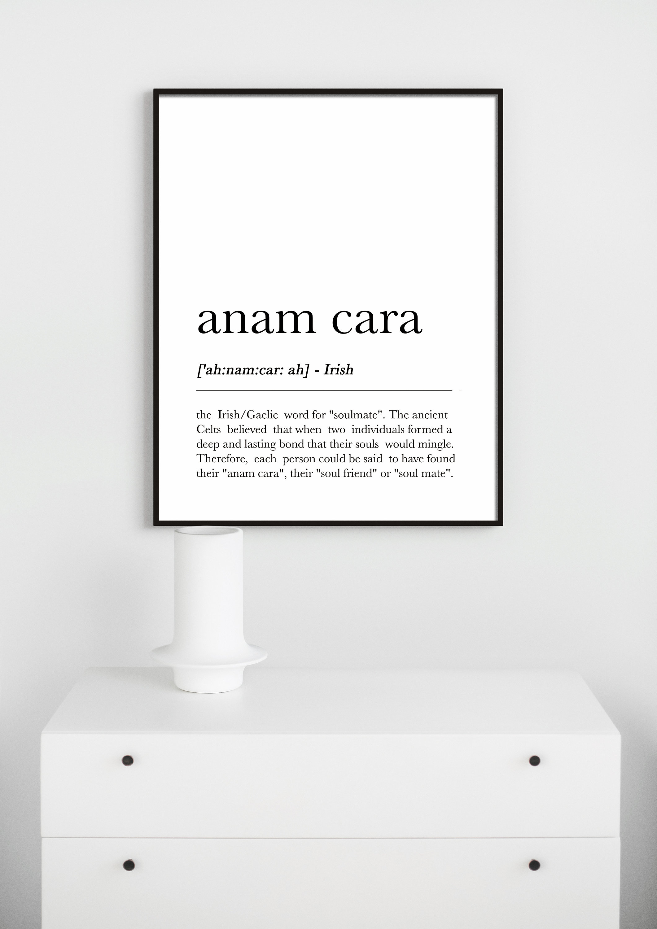 Irish Definition Print Anam Cara Gaeilge Definition Mo Anam - Etsy