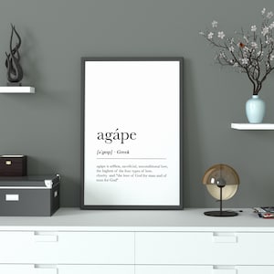 Agape Definition, Greek Decor, Greek Poster,, Greece Home Decor, Agape ...