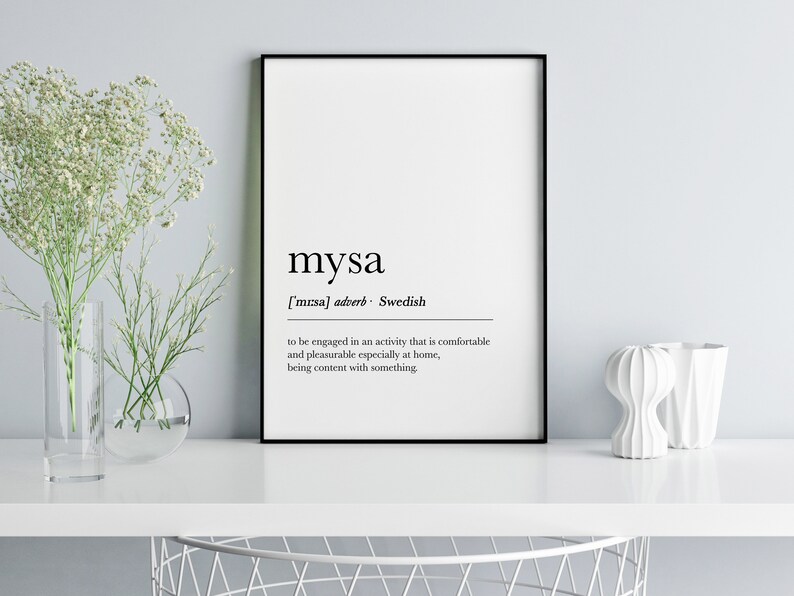 Mysa Definition Wall Art Nordic Definition Swedish | Etsy
