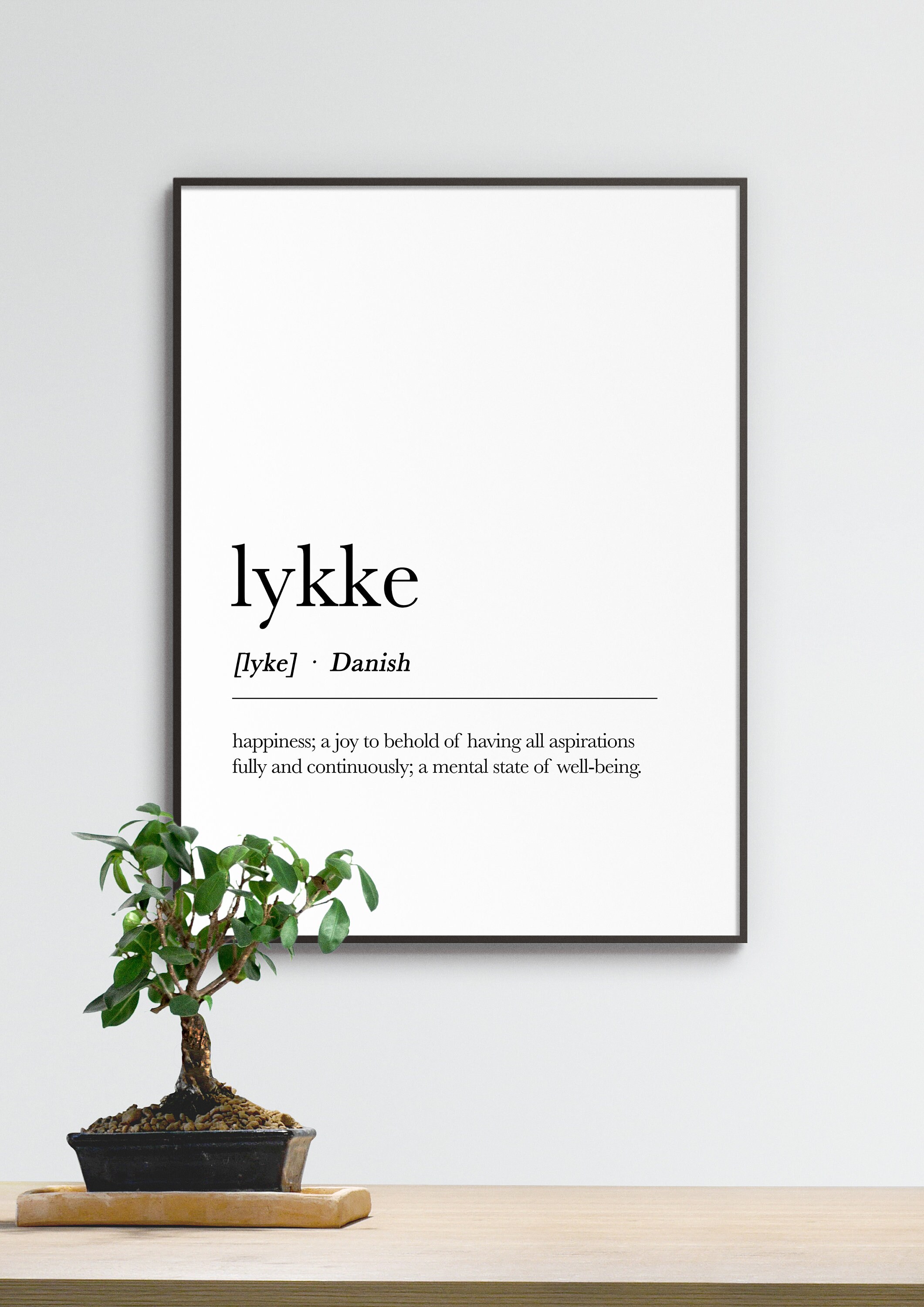 Lykke Definition Print: Skandinavisches Nordisches Dekor (Digitaler ...