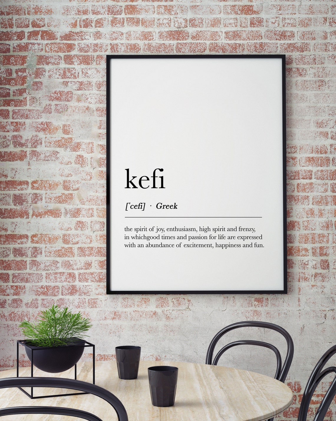 Kefi Definition Print Wall Art Greek Definition Greece | Etsy