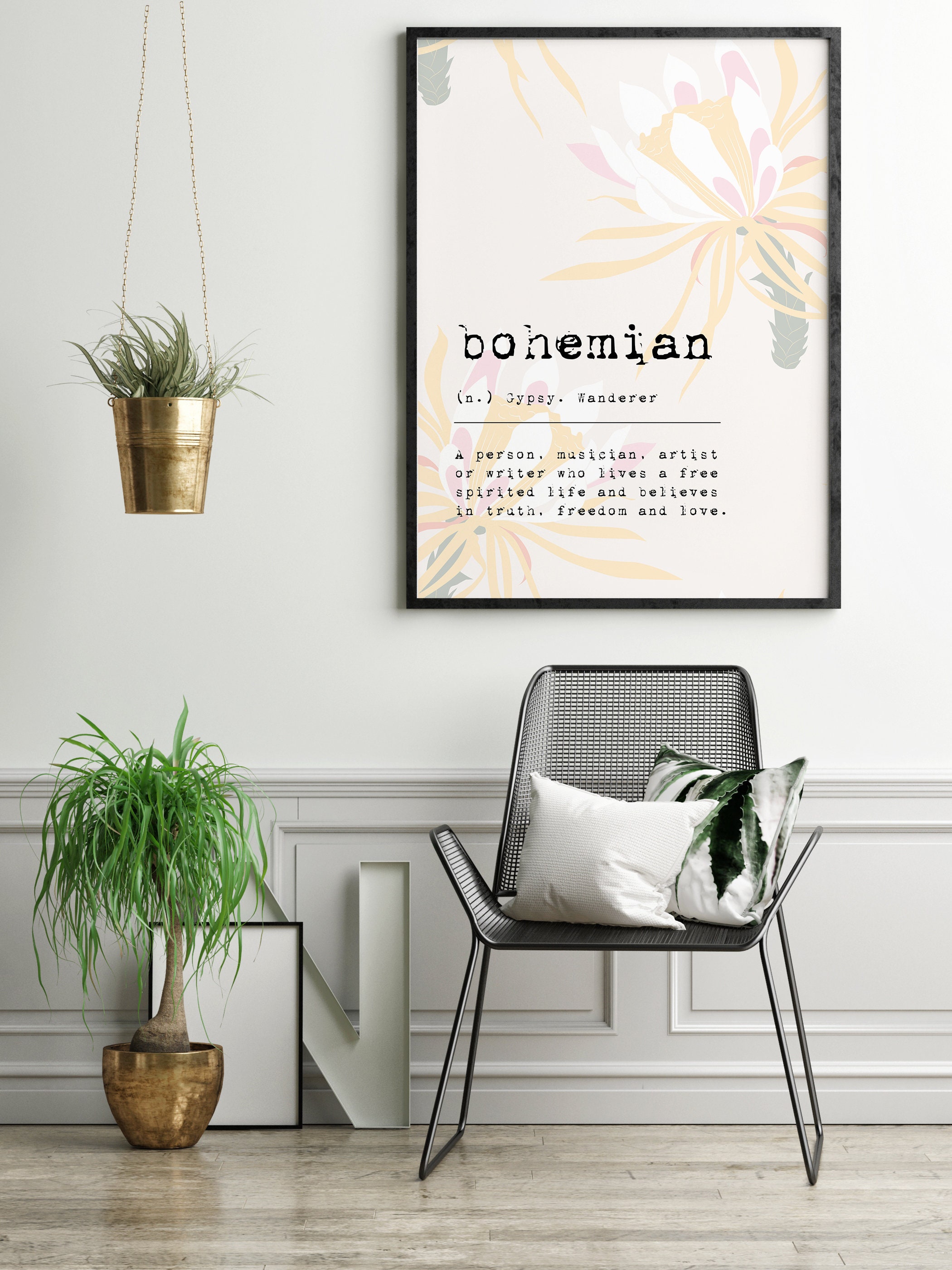 Bohemian Definition Print, Definition Print, Bohemian Wall Art, Boho ...