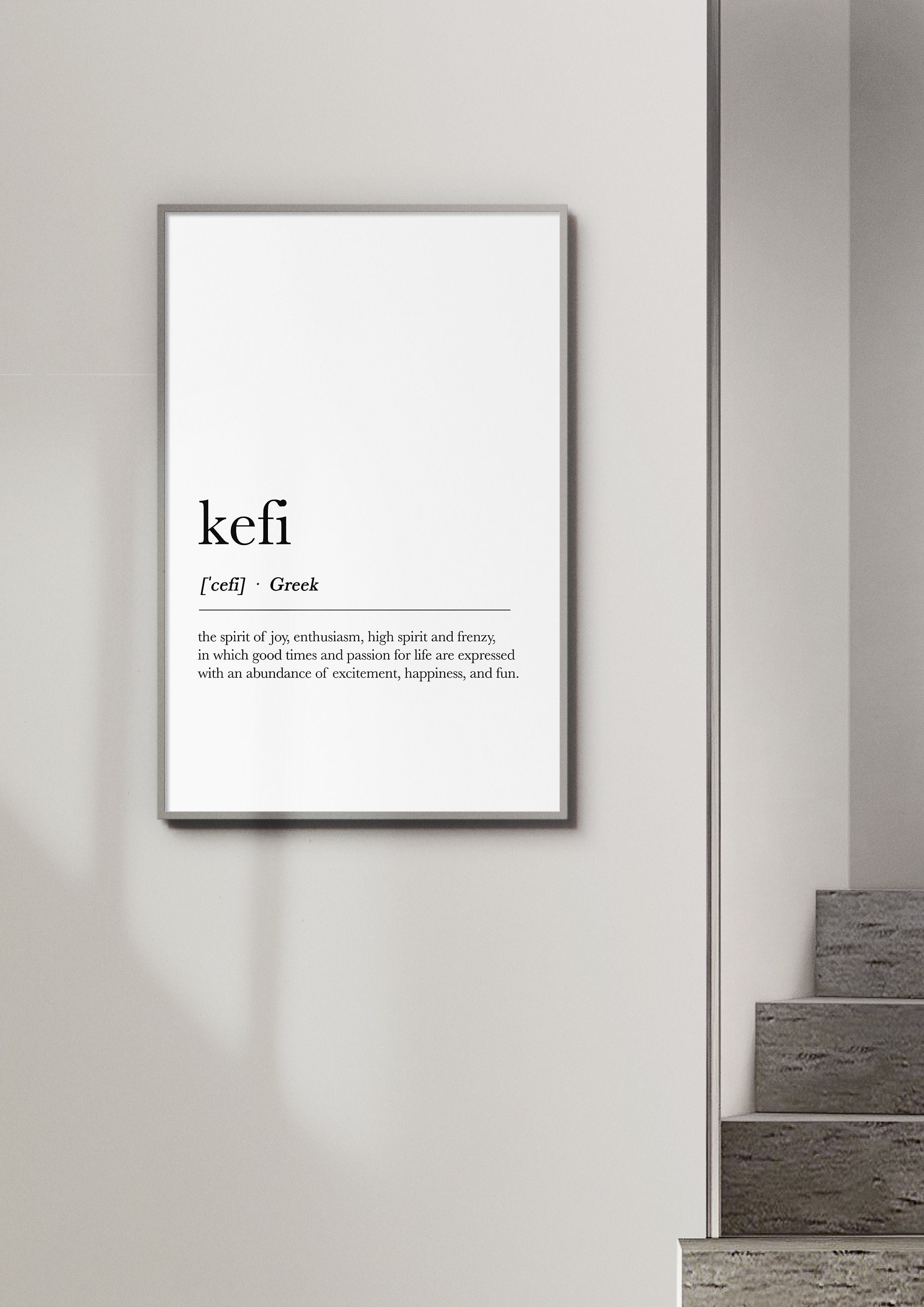 Kefi Definition Print Wall Art, Greek Definition, Greece Decor, Kefi ...