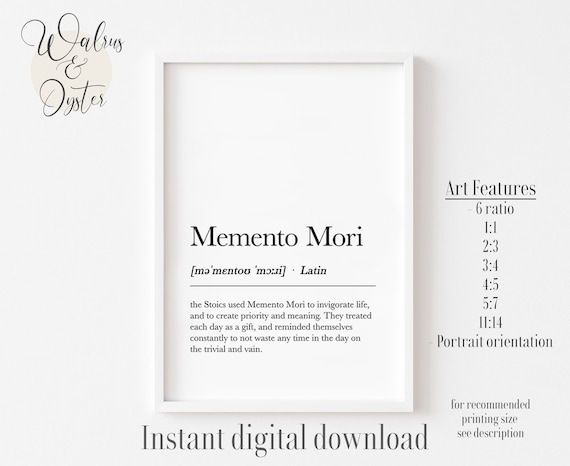 Memento Mori Stoic Definition Print Stoicist Definition - Etsy