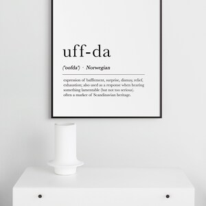 Uff Da Definition Print: Norwegian Nordic Wall Art (digital Download ...
