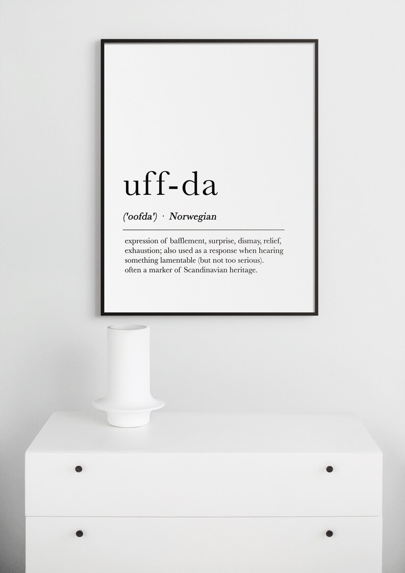 Uff Da Definition Print: Norwegian Nordic Wall Art (digital Download ...