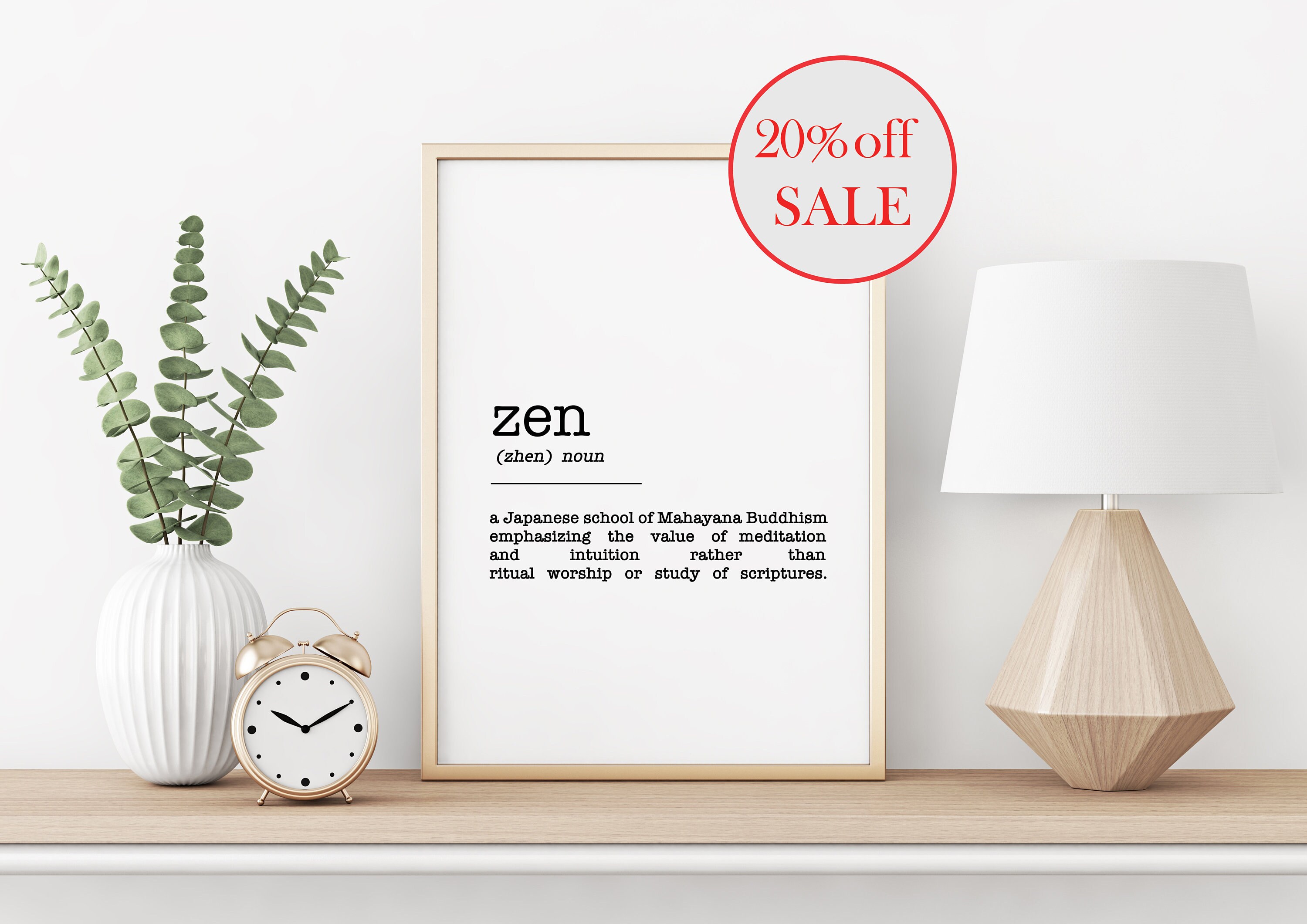 Zen definition Zen Wall Art Print Nordic definition | Etsy