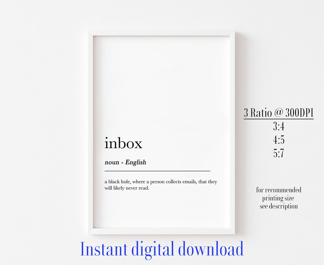 Inbox Definition, Working From Home, Funny Office Decor, Office Wall ...